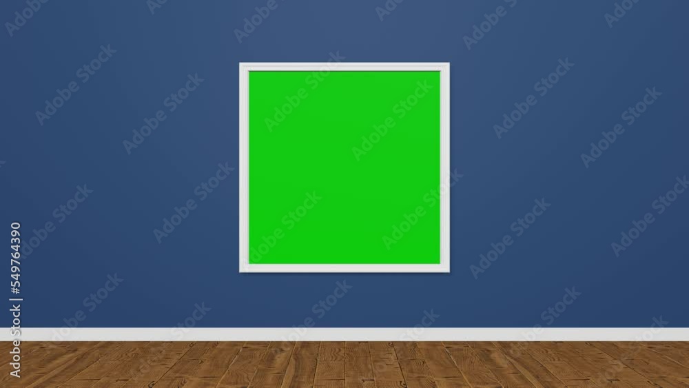 Blue room window opening to the inside, Green screen behind the window ...