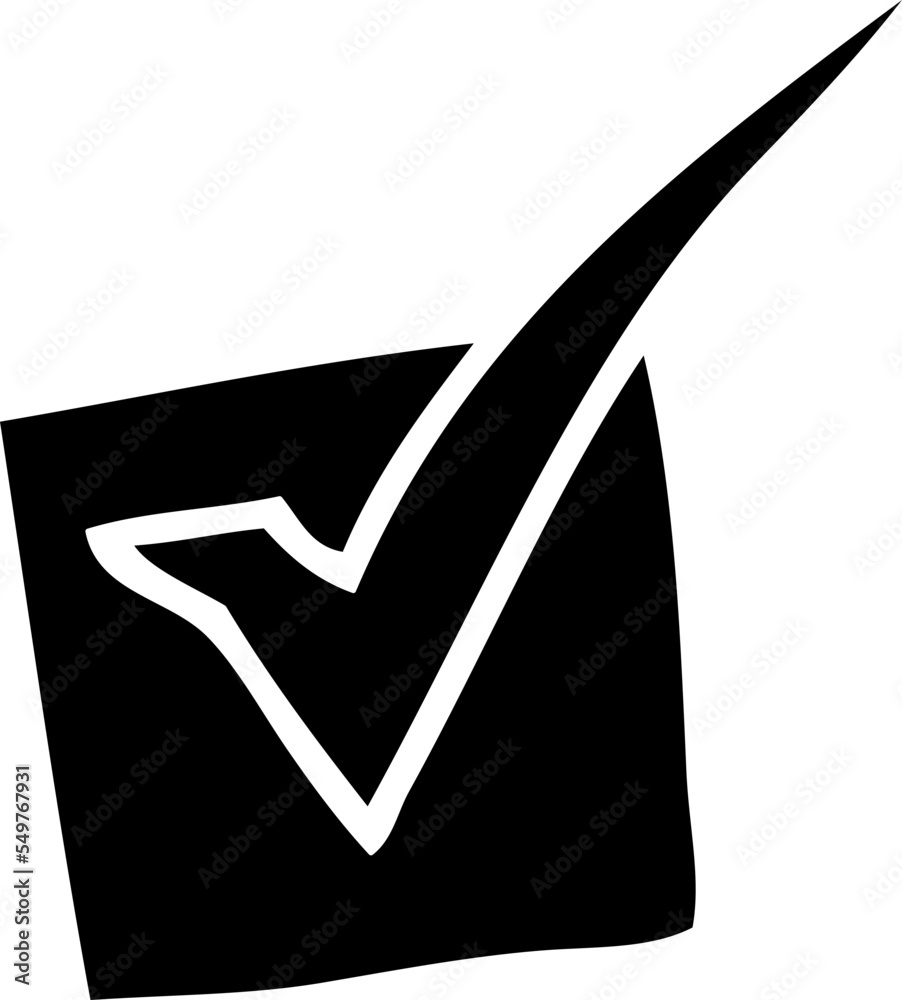 outline cartoon tick mark Stock Vector | Adobe Stock