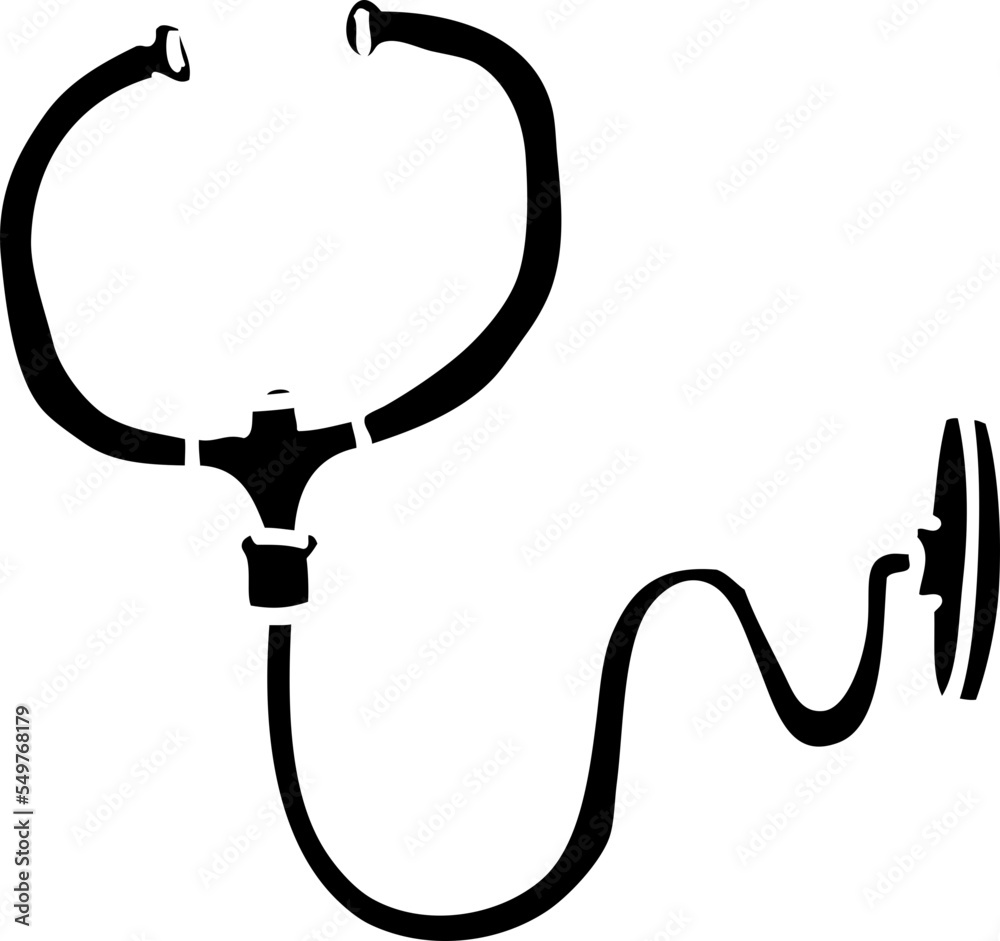 line drawing cartoon stethoscope Stock Vector | Adobe Stock