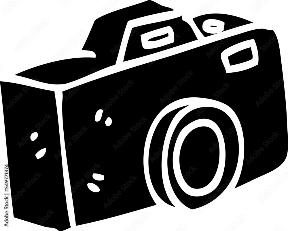 black and white cartoon camera Stock Vector | Adobe Stock