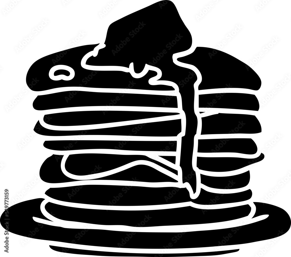 outline of a stack of pancakes Stock Vector | Adobe Stock