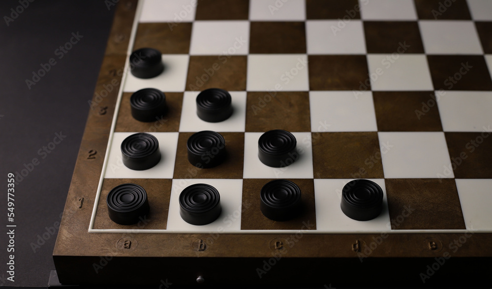 logical and educational checkers game for family and friends. white and ...