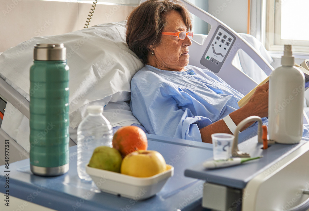 Photo & Art Print senior lady in the hospital room sitting on the ...