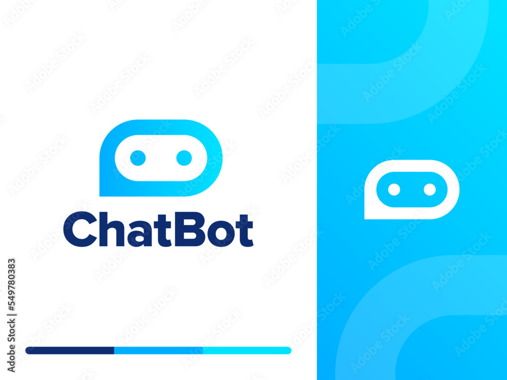Chat Bot logo design concept. Virtual smart assistant Bot icon. Robot ...