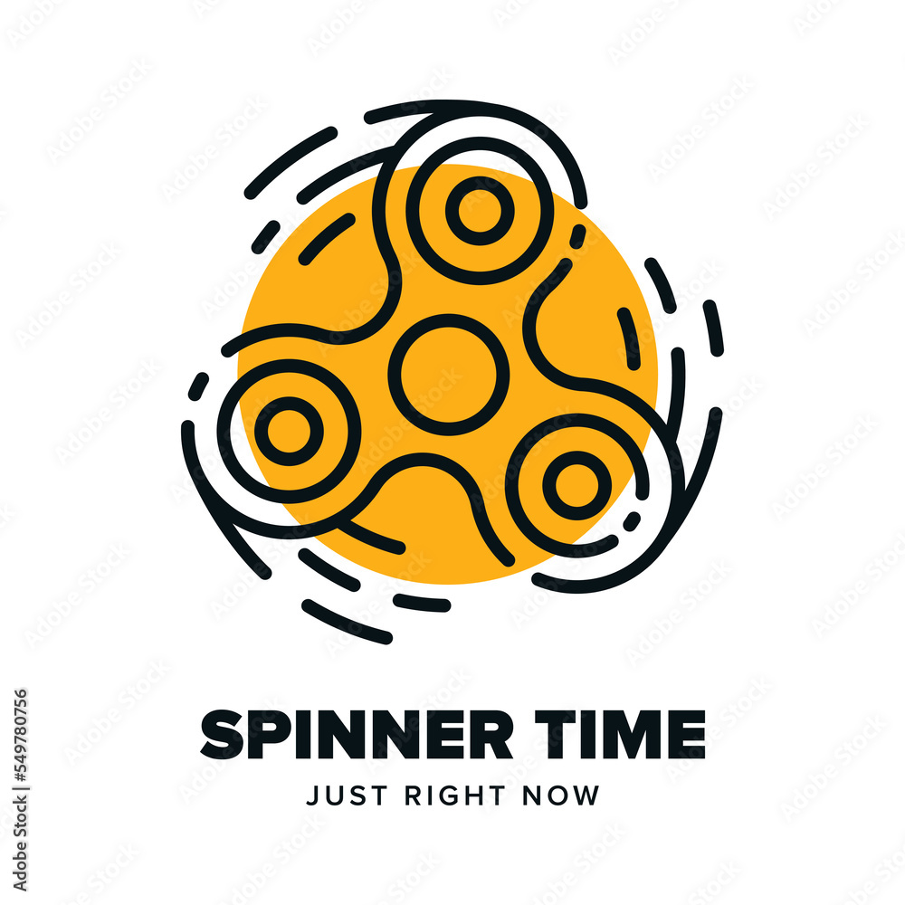 Fidget spinner icon in move. Finger spinner linear logo design ...