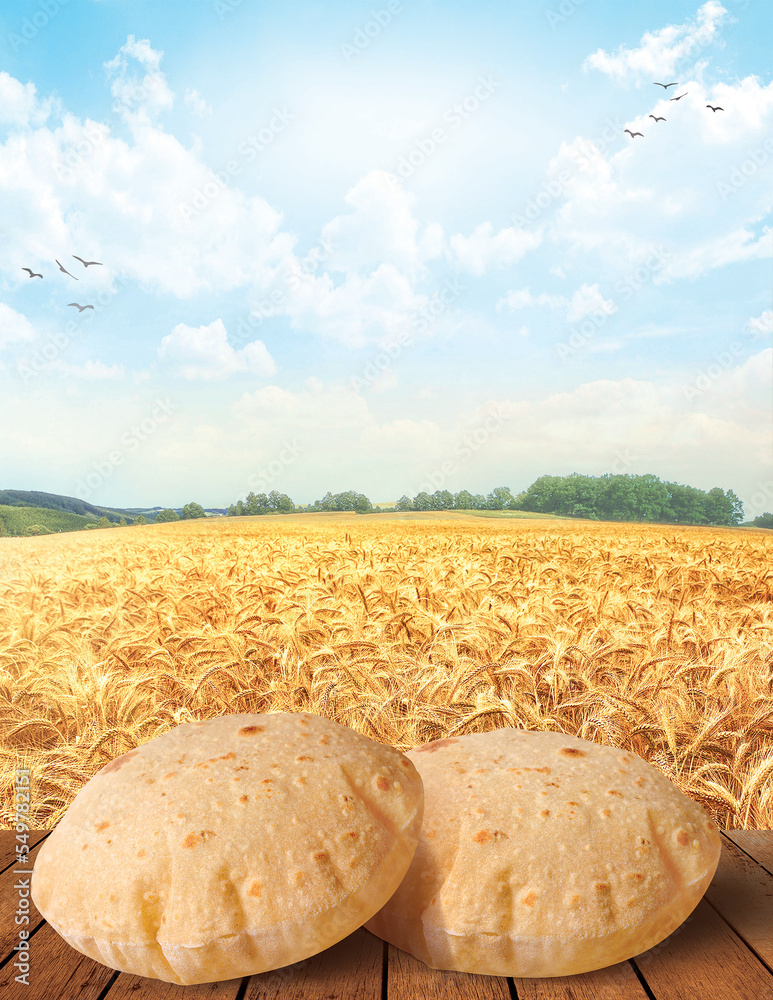 Title: Indian Traditional Cuisine Chapati The Phooli (Air filled) Roti ...