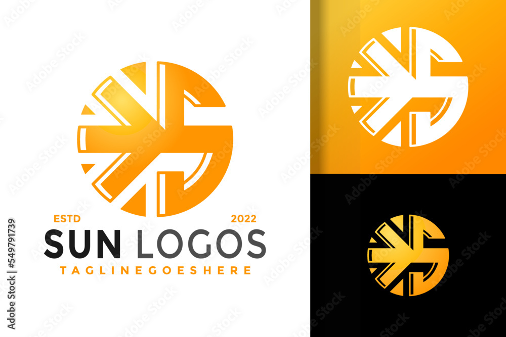 S Letter Sun Logo Design, brand identity logos vector, modern logo ...