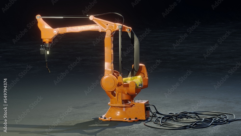 Robotic arm.3D artwork.3D rendering.3D illustration.model blender Stock ...