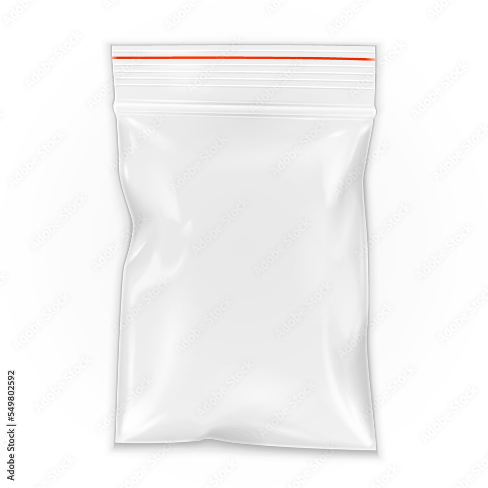 Mockup Blank Flat Poly Clear Bag Filled Plastic Polyethylene Pouch ...