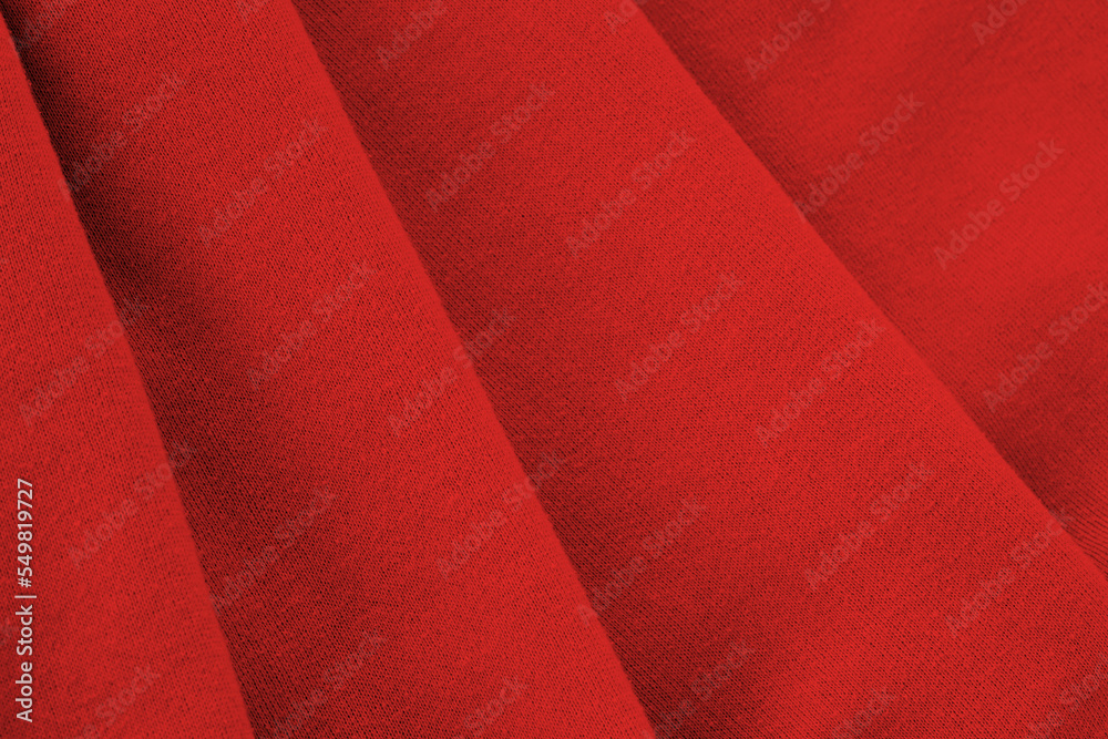 Soviet Union flag with big folds waving close up under the studio light ...