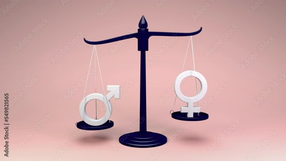 Gender equality - Weight scale with gender signs showing equal ...