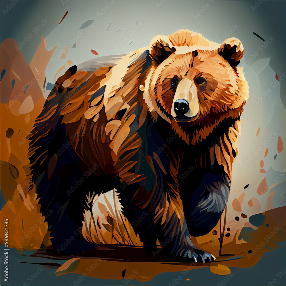Illustratio of a Beautiful bear Stock Illustration | Adobe Stock