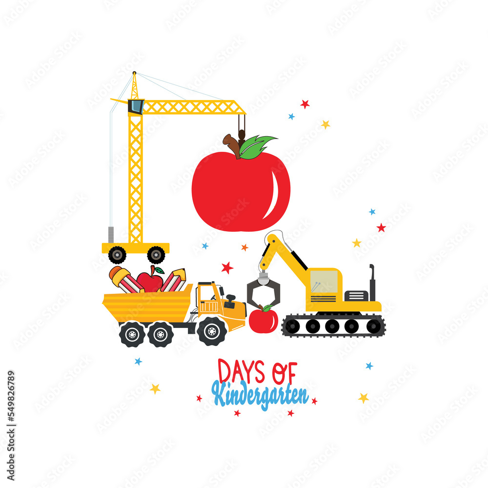 100 days of school kindergarten gamer construction apple svg, 100 days ...