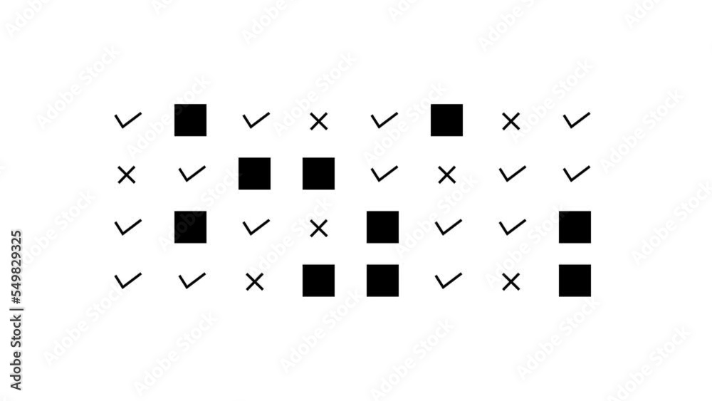 List of check Marks Animation on white background. Checklist with ...