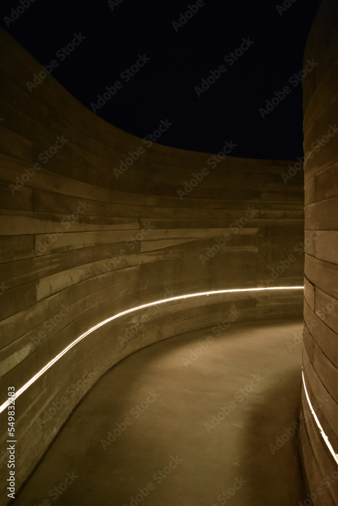 Underground concrete curved tunnel walls Stock Photo | Adobe Stock
