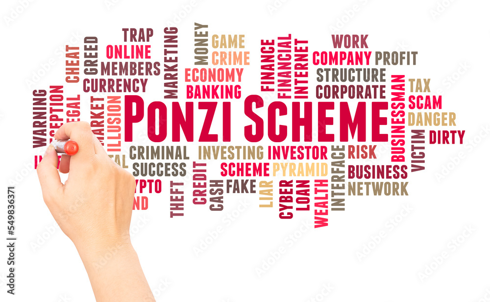Ponzi Scheme word cloud and hand with marker Stock Illustration | Adobe ...