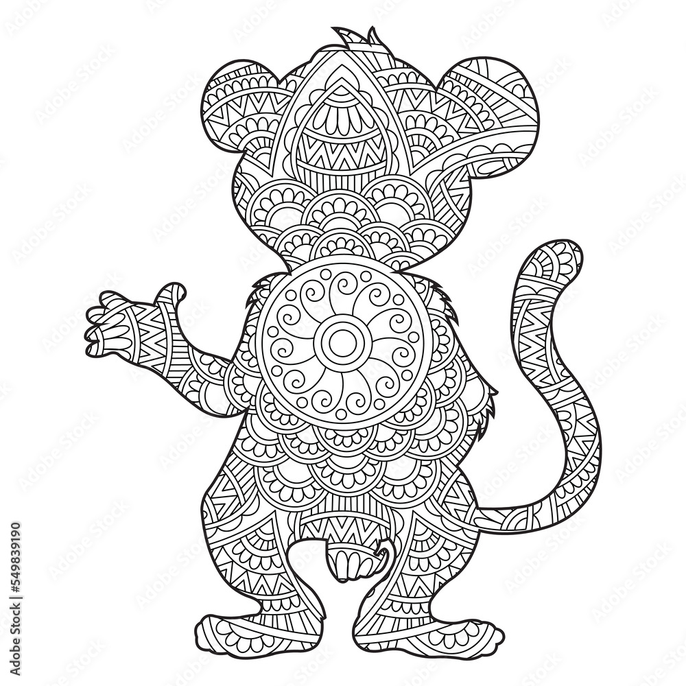 Christmas Monkey Coloring Pages