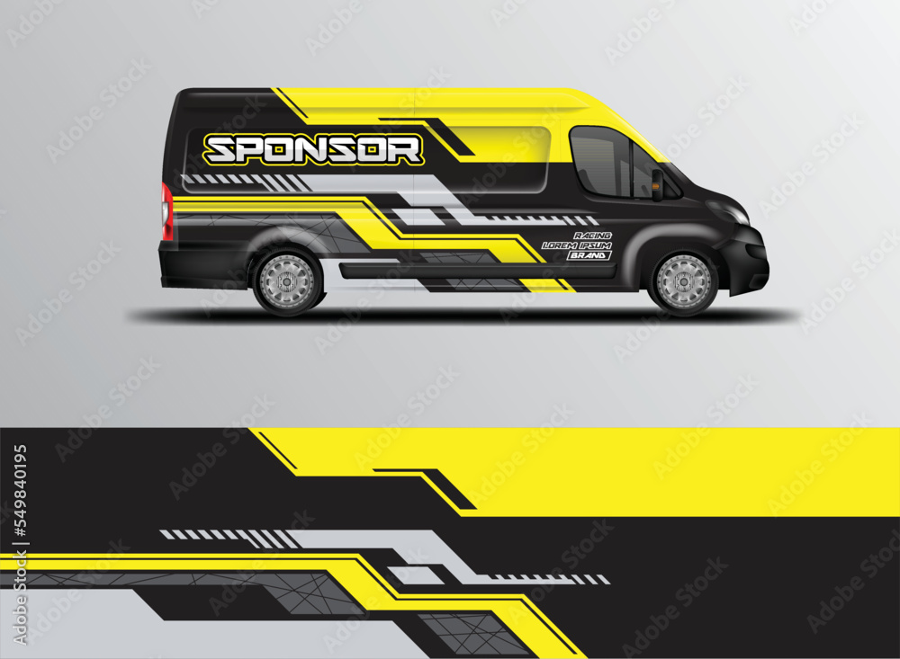 Van Wrap Livery design. Ready made printed wrap design for Van. Stock ...