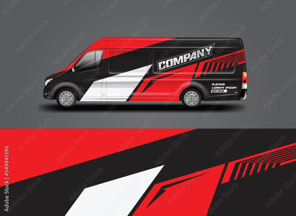 Van Wrap Livery design. Ready made printed wrap design for Van. Stock ...