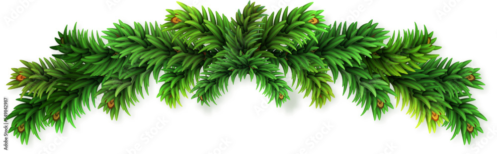 Pine swags. Christmas garland isolated on transparent background, PNG ...