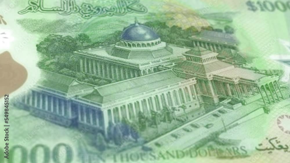 Brunei Brunei Dollar 10000 Banknotes, Ten Thousand Brunei Dollar, Close ...