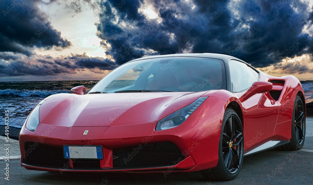 Fast and luxury model sports car Ferrari 488 GTB from Ferrari Italian ...