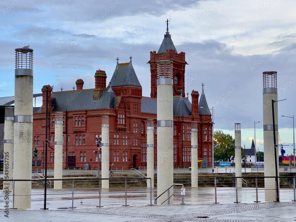 Beautiful scenery of the Cathedral of Llandaff on Cardiff Bay in the ...