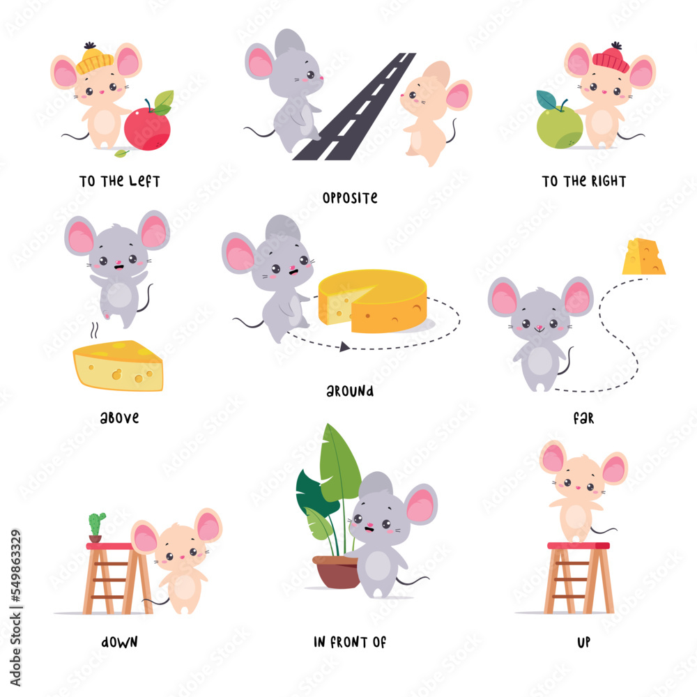 Little Mouse and English Language Preposition for Educational Activity ...