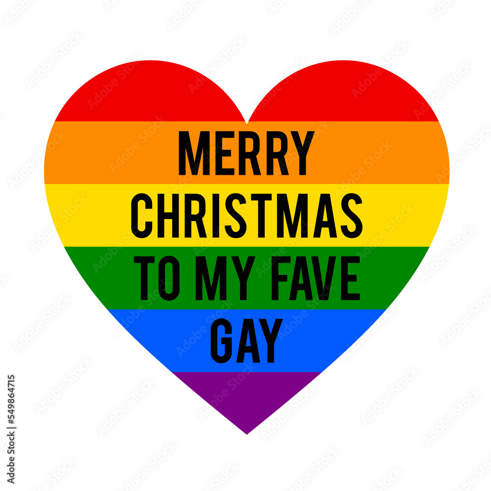 Rainbow heart for gay Christmas cards, stickers, tags, over transparent ...