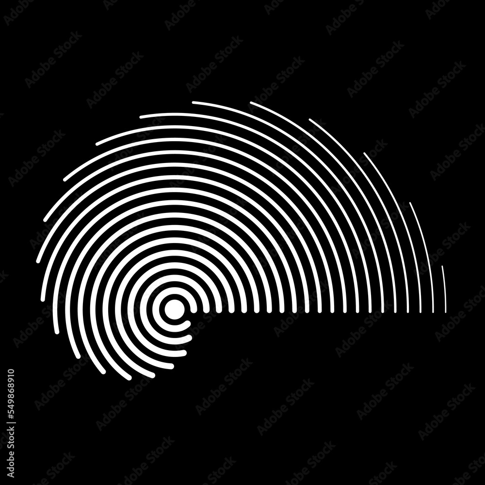 Abstract curvy white lines in spiral form. Geometric art. Design ...