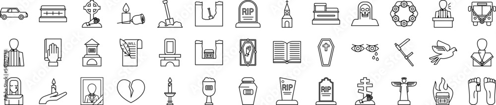 Funeral icons collection vector illustration design Stock Vector ...