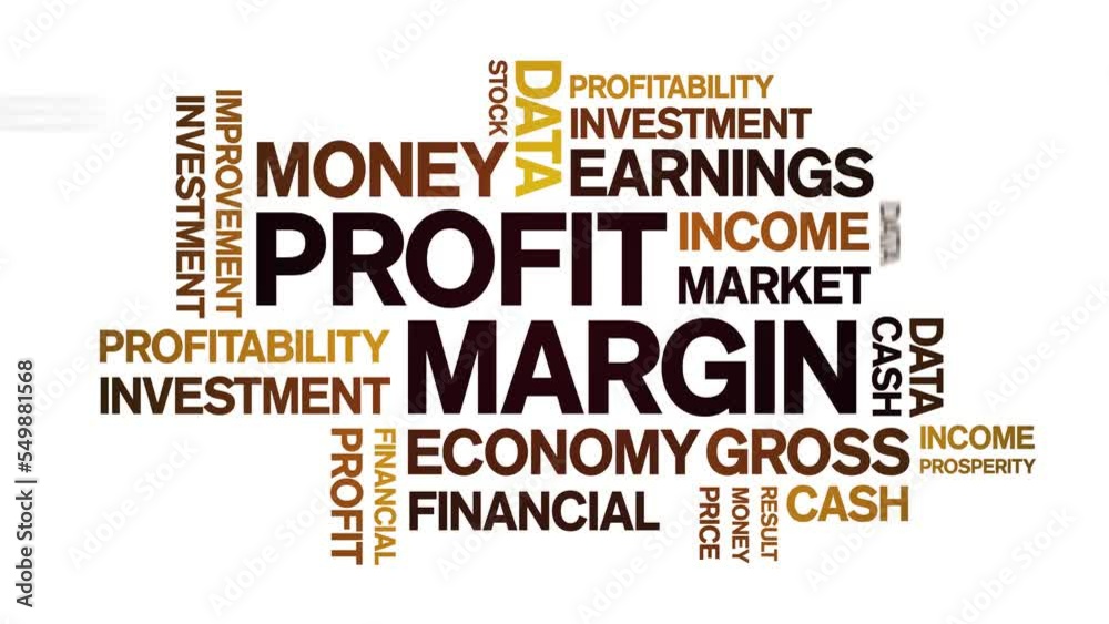 Profit Margin animated tag word cloud;text design animation kinetic ...