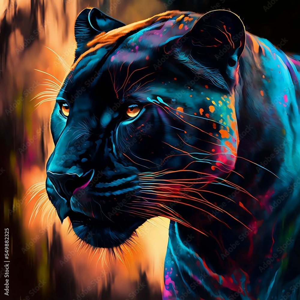 Abstract Black Panther Illustration | Created Using Midjourney ai and ...