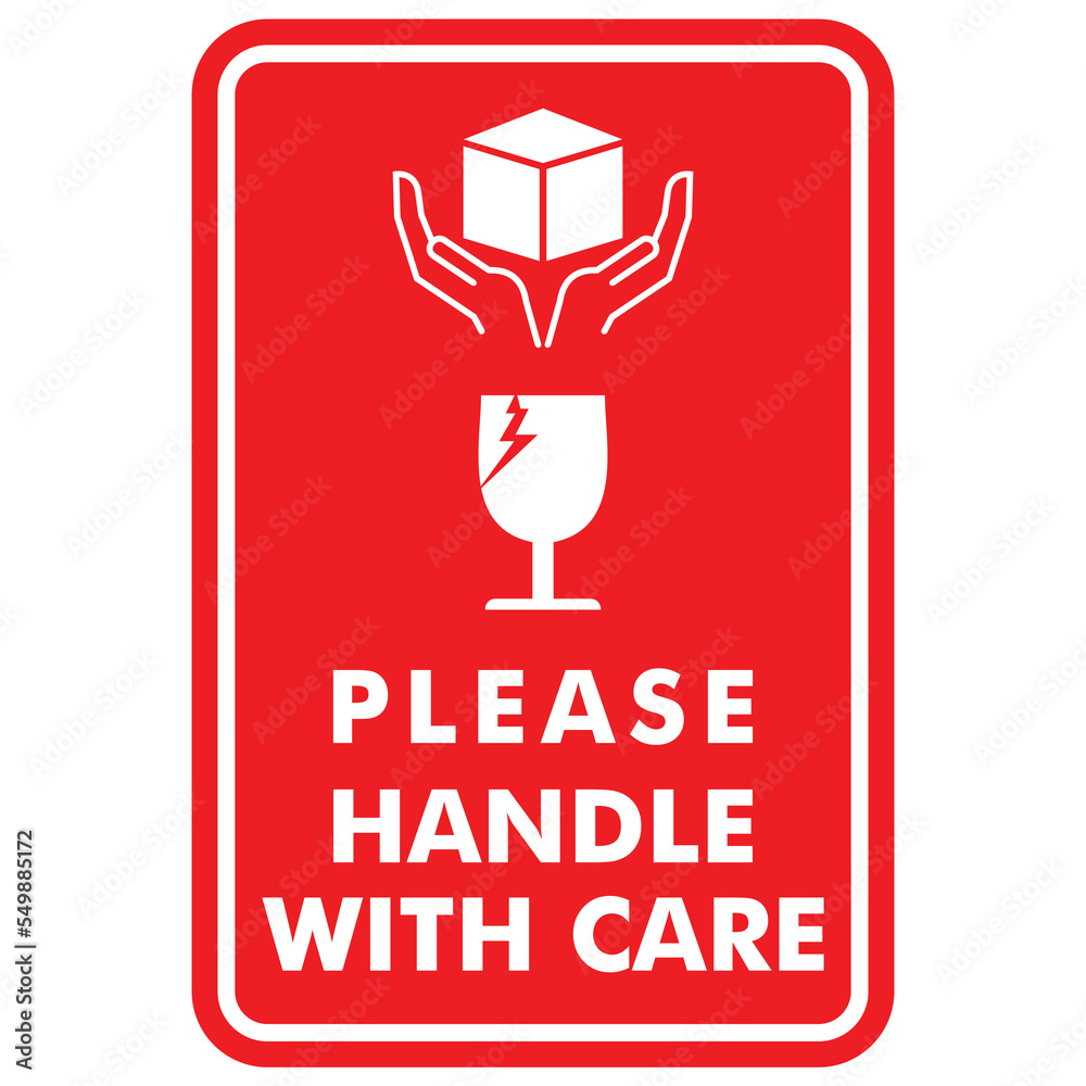 Fragile, Please Handle with care, sticker label Stock Vector | Adobe Stock
