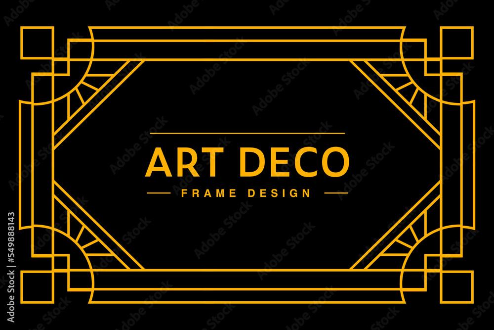 Art deco frame in golden color for classy and luxury template design ...