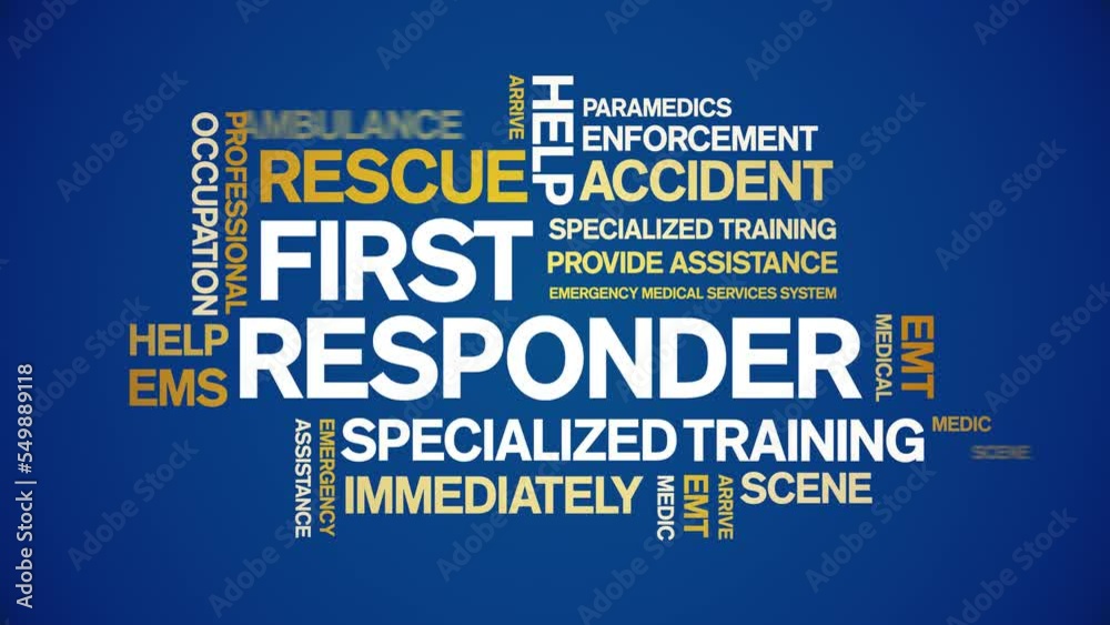 First Responder animated tag word cloud;text design animation kinetic ...