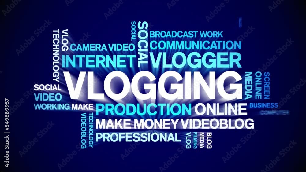Vlogging animated tag word cloud;text design animation kinetic ...
