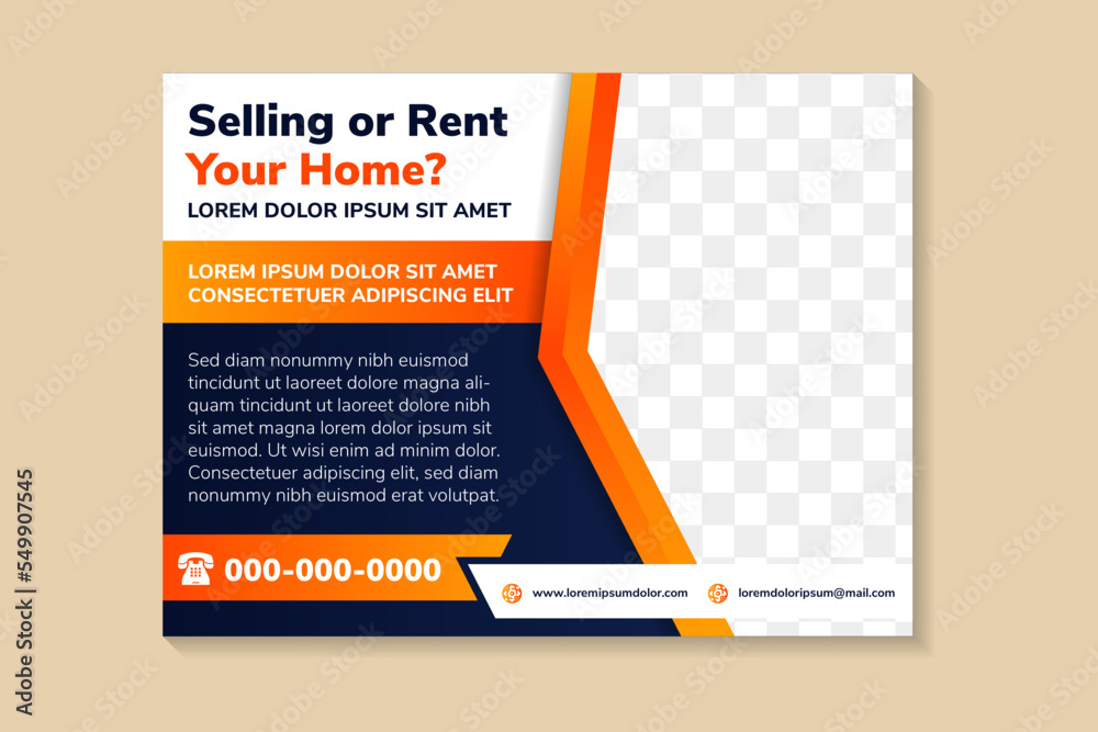 Real estate corporate business banner template, horizontal advertising ...