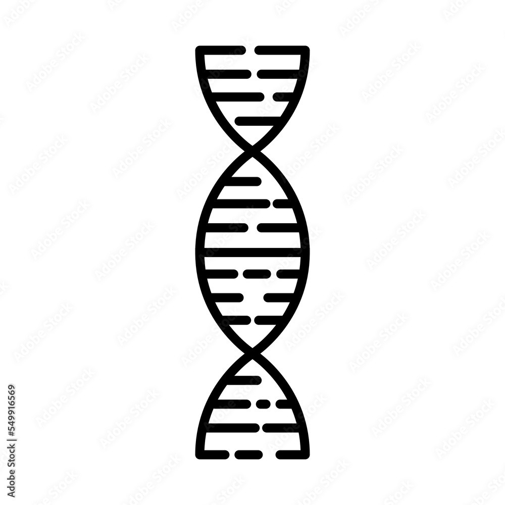 Vector dark grey dna helix icon silhouette on white background Stock Vector | Adobe Stock