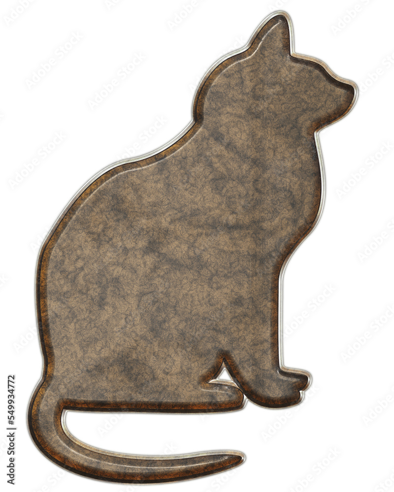 Metal sign of a cat- clipart png. Standard photoshop shapes- metal ...