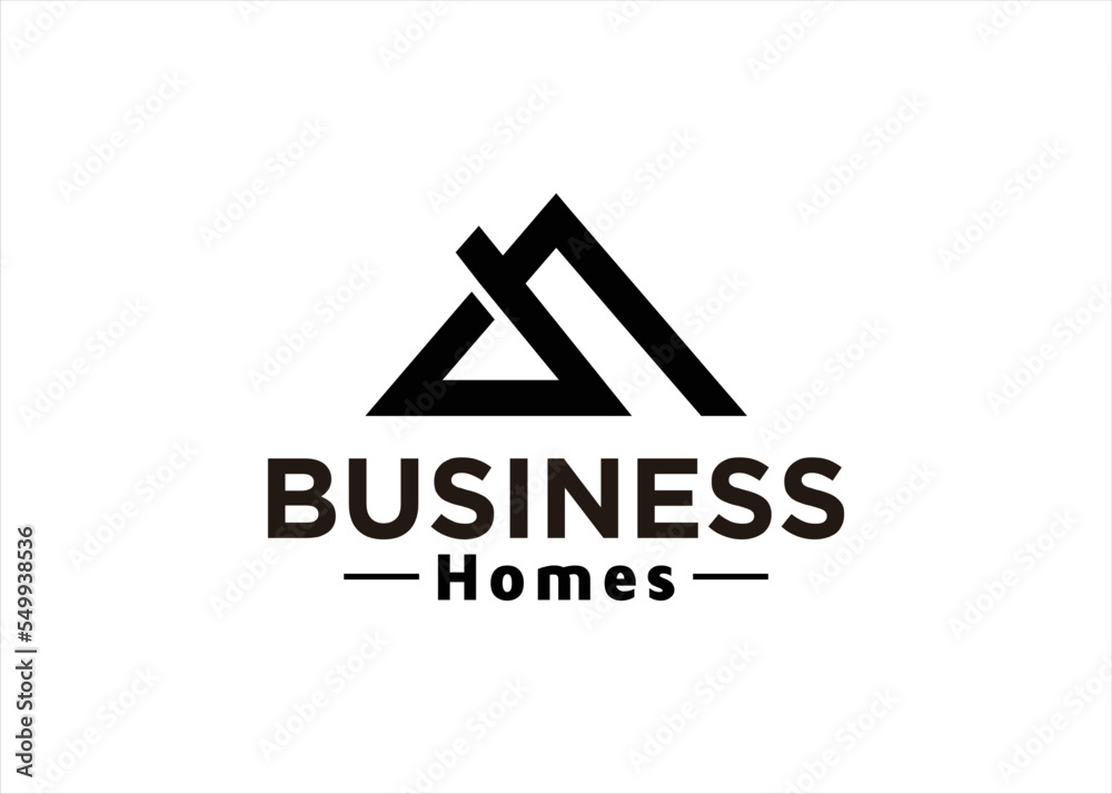 abstract home symbol logo design mountain letter h interior design ...
