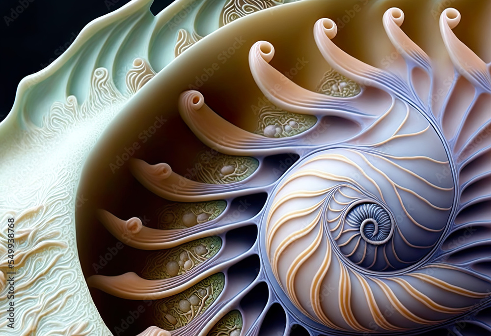 fiction nautilus shell, nautilus background, pastel beautiful colored ...