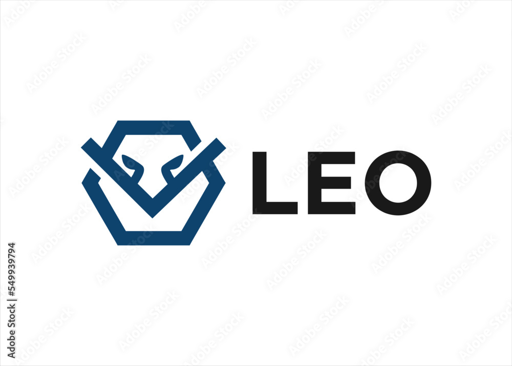 Leo tiger lion head line art simple concept Stock Vector | Adobe Stock