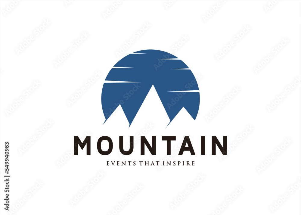 simple mountain geometric shape logo design Stock Vector | Adobe Stock