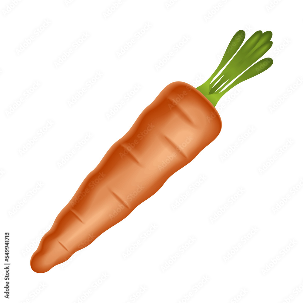 3d icon symbol isolated vector concept. Ripe carrots. Orange carrot ...