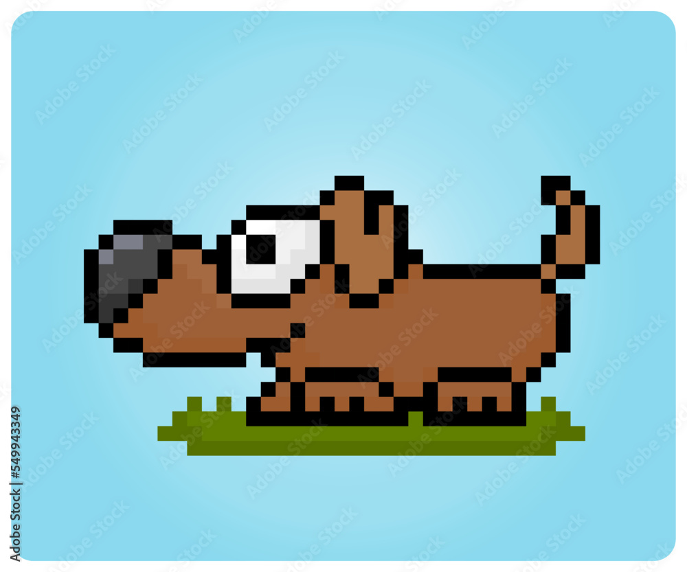 Vetor de 8 bit pixel of beagle dog. Animal for asset games in vector ...