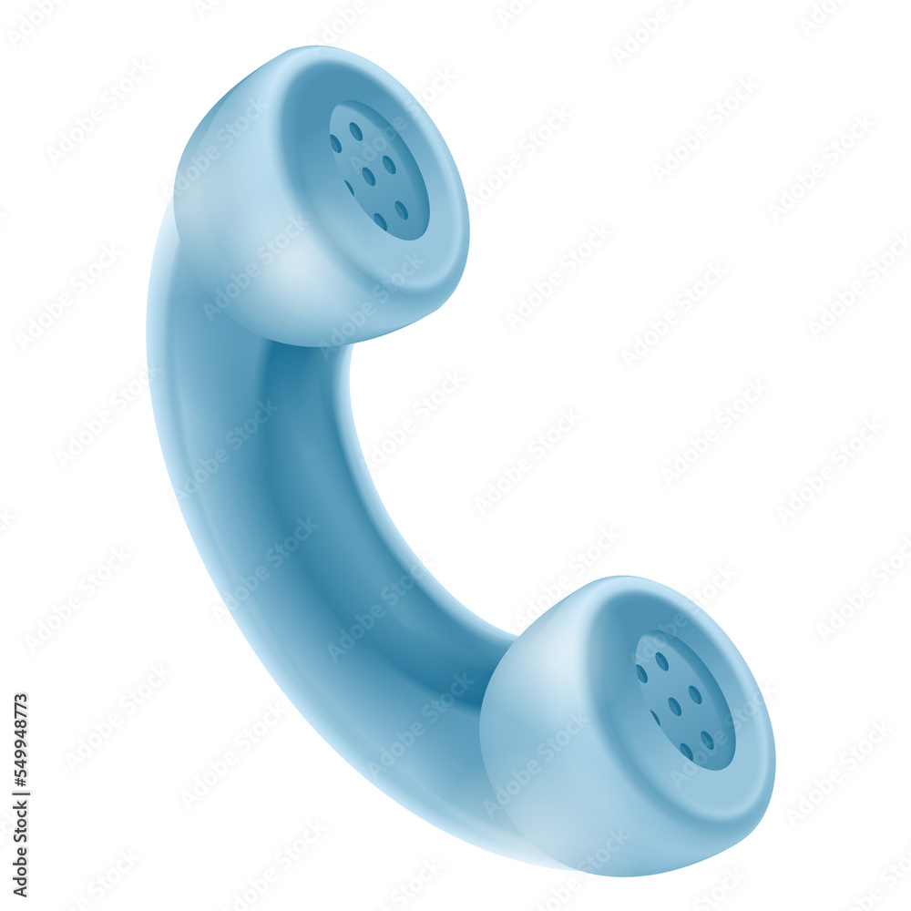 3d icon symbol isolated vector concept. Handset. Blue handset from ...