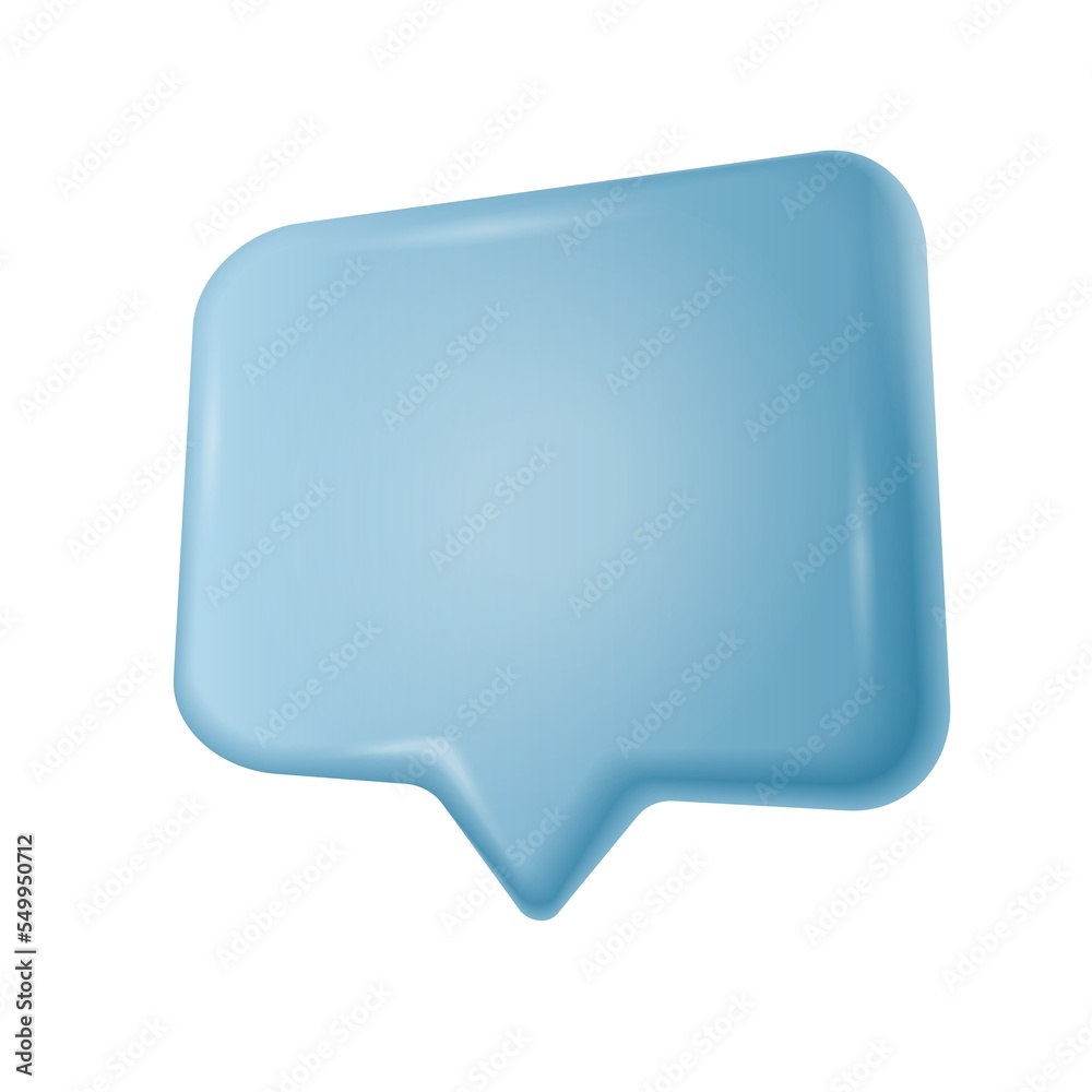 3d icon symbol isolated concept. Text balloon, Talking cloud. Realistic ...