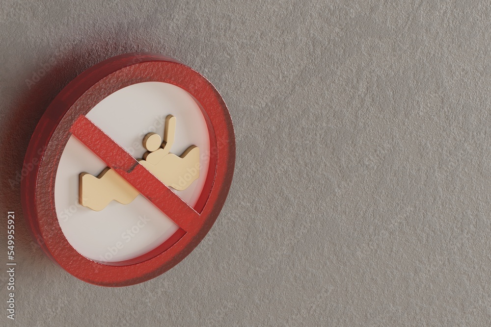 Beautiful abstract illustration Drowning, forbidden, prohibition, swim ...