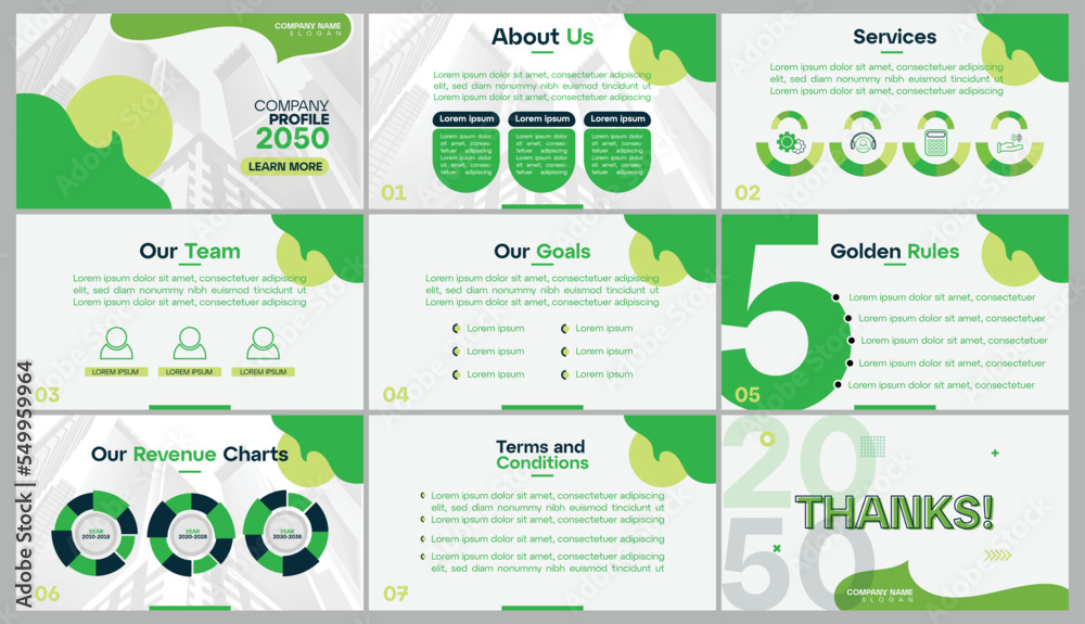 Simple business presentation PowerPoint template company profile ...